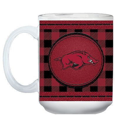 Arkansas Razorbacks 15oz. Buffalo Plaid Father's Day Mug