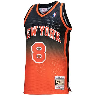 Men's Mitchell & Ness Latrell Sprewell Orange/Black New York Knicks ...
