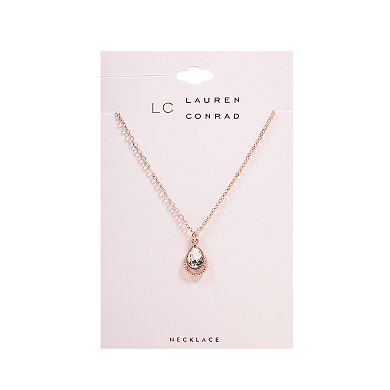 LC Lauren Conrad Rose Gold Tone Simulated Crystal Teardrop Nickel Free ...