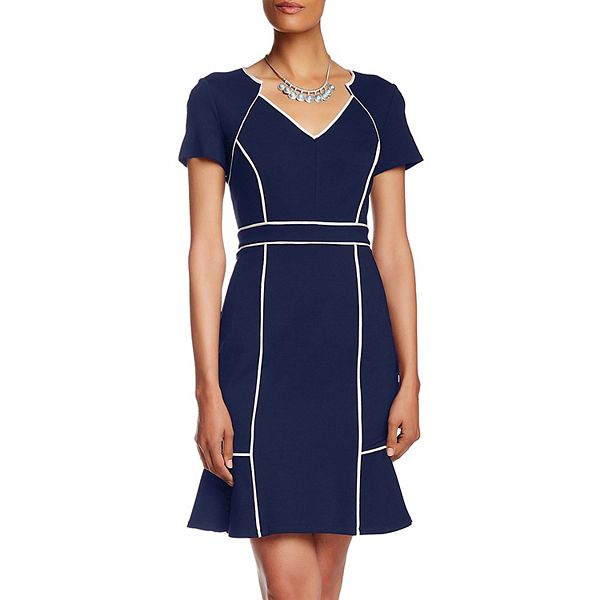 Women's Focus By Shani Piped Tulip Hem Mini Dress