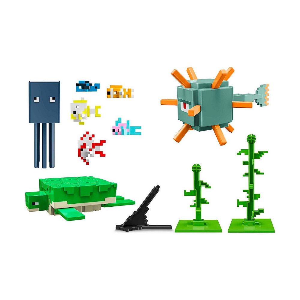 Mattel Minecraft Aquatic Defenders Figure Pack with 8 Action Figures