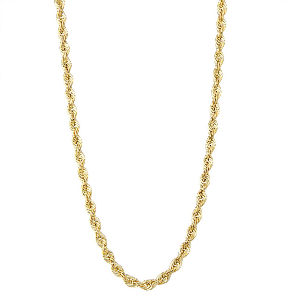 Jordan Blue 10k Gold 4.4 mm Rope Chain Necklace