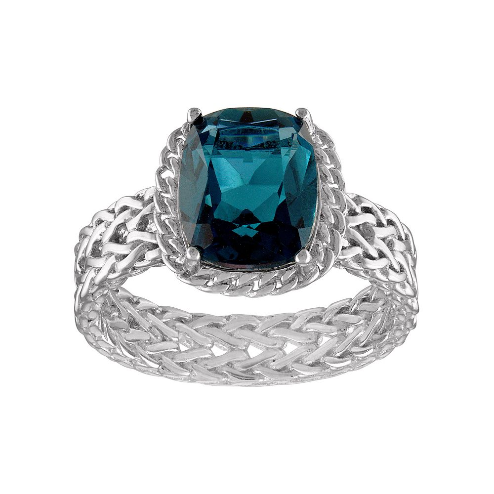 Tiara Sterling Silver London Blue Topaz Byzantine Ring