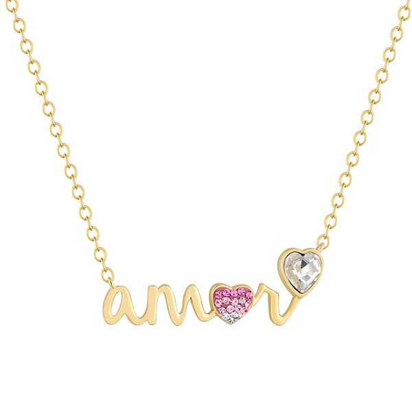 Crystal Collective Gold Plated "Amor" Heart Necklace