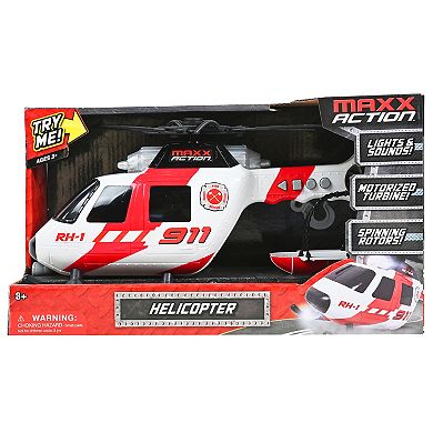 Maxx Action Large Helicopter Lights and Sounds Vehicle with Motorized ...