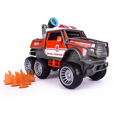 Maxx Action Fire Rescue Off Road Brush Firetruck with Lights, Sounds ...