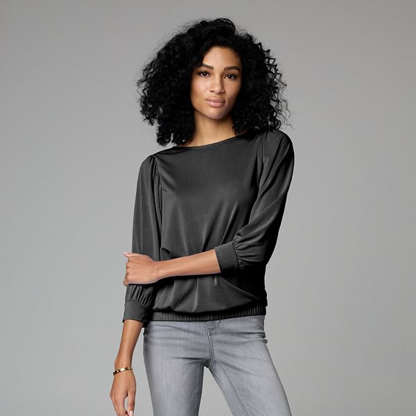 Women's Simply Vera Vera Wang Banded-Hem Draped Top