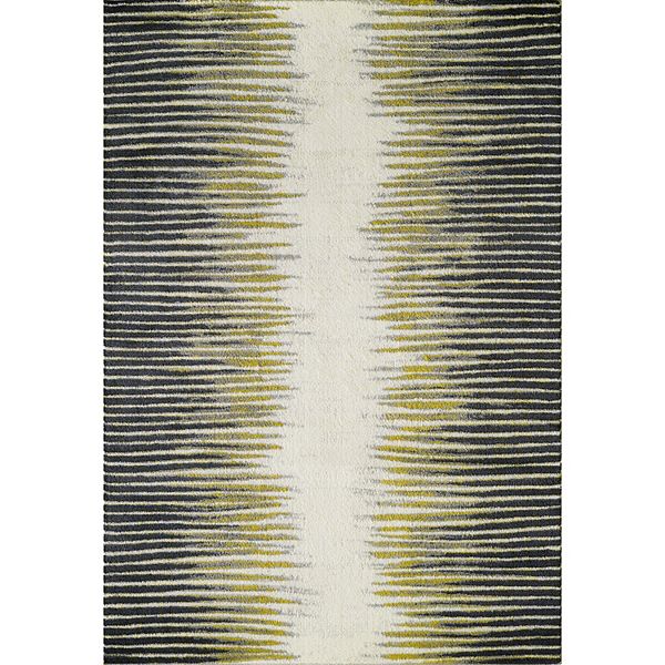 Abani Laguna LAG180A Abstract Striped Yellow and Grey Area Rug