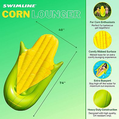 Swimline 90680M Giant 74" Inflatable Corn on the Cob Swimming Pool ...