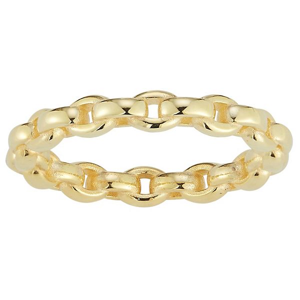 Sunkissed Sterling Link Chain Ring