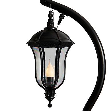 nearly natural 5-ft. LED Lamp Post with Artificial Christmas Greenery ...