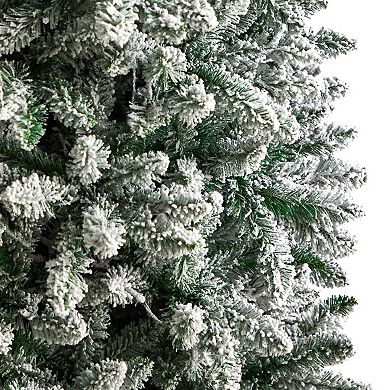 nearly natural 7-ft. Slim Flocked Montreal Fir Artificial Christmas ...