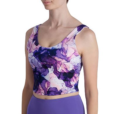Gaiam Flow Olivia Print Medium-Impact Longline Sports Bra