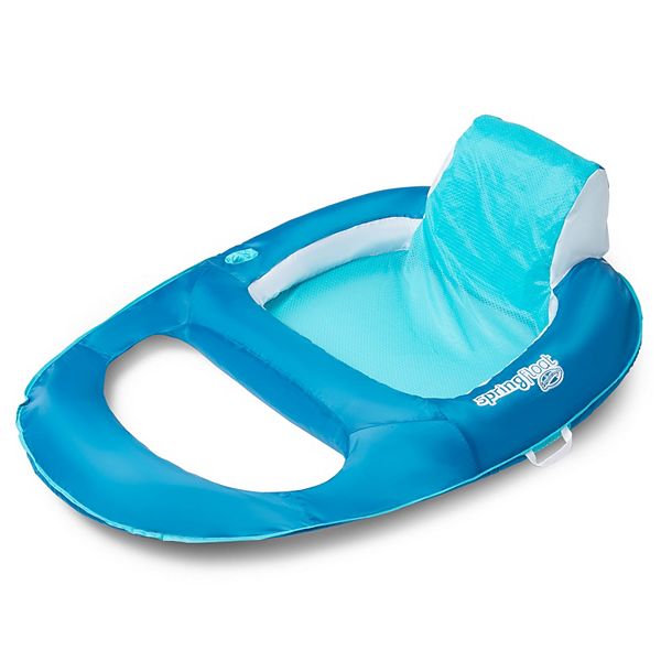 SwimWays Spring Float Inflatable Recliner Pool Lounger, Light/Dark Blue