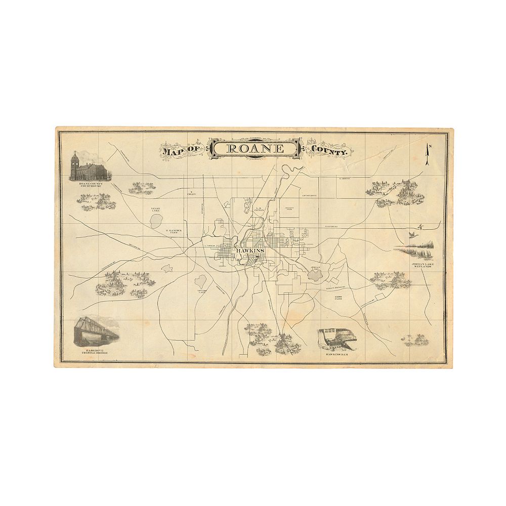 Netflix Stranger Things Hawkins Map Wall Decal 9-piece Set by RoomMates