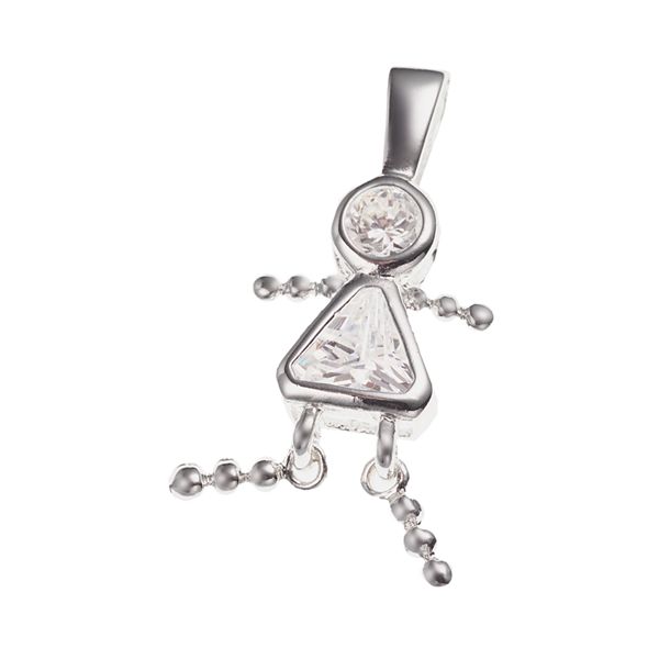 Sterling Silver Birthstone Babies Girl Charm