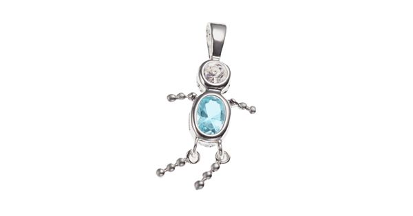 Sterling Silver Birthstone Babies Boy Charm