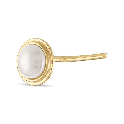 Amella Jewels 10k Gold White Cabochon L Post Nose Stud