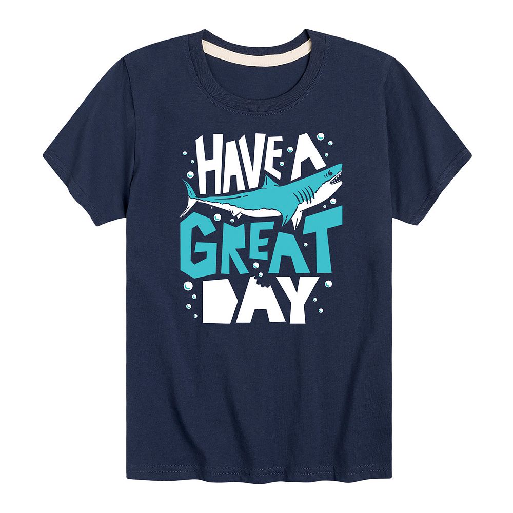 Boys 8-20 Have A Great Day Shark Graphic Tee