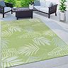 World Rug Gallery Contemporary Floral Leaves Indoor/Outdoor Waterproof ...