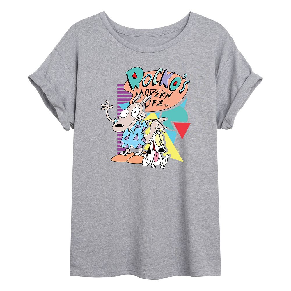 Juniors' Rocko's Modern Life Pose Oversized Graphic Tee