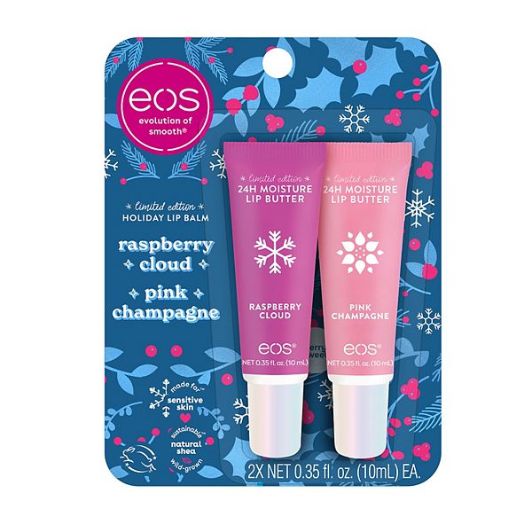 eos Holiday 2022 Pink Champagne & Raspberry Cloud Lip Tube 2-Pack