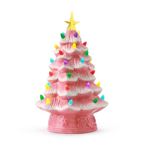 Mr Christmas 12-in. Nostalgic Pink Christmas Tree Table Decor
