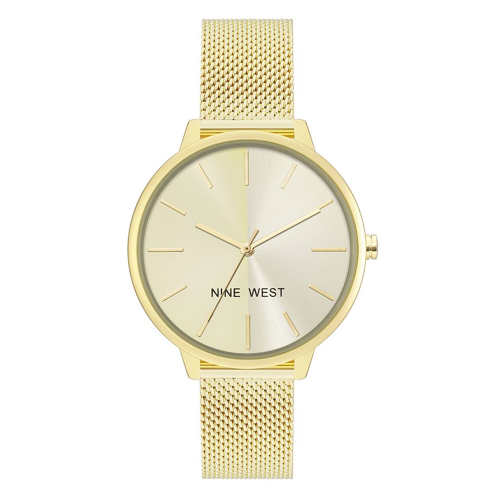 Nine West Women's Split Dial Mesh Watch