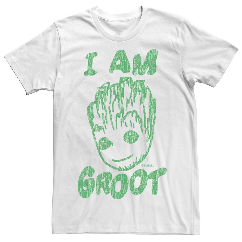 Men's Marvel Guardian Of The Galaxy Rough Groot I Am Groot Logo Tee