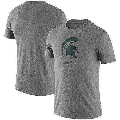 Men's Nike Heathered Gray Michigan State Spartans Essential Logo T-Shirt