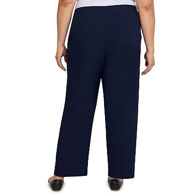 Plus Size Alfred Dunner Picture Perfect Microfiber Twill Straight-Leg Pants