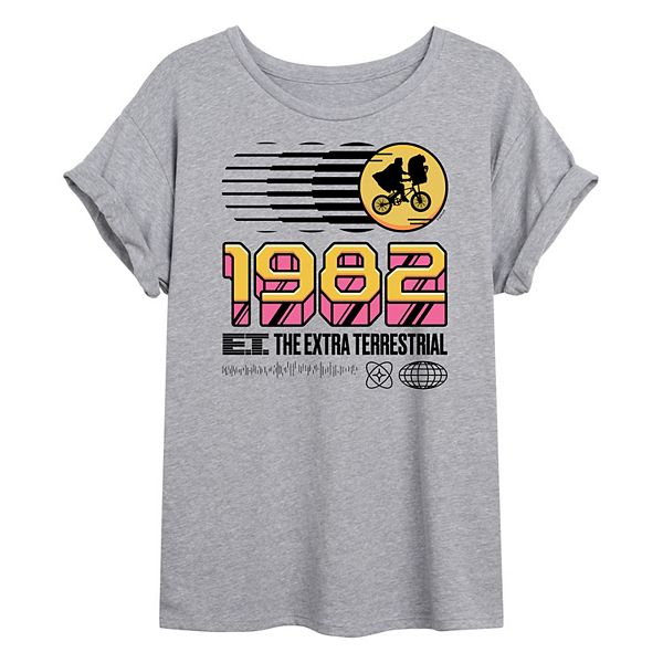 Juniors' E.T. 1982 Logo Oversized Graphic Tee