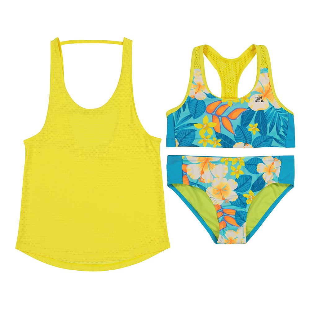 Girls 7-16 ZeroXposur Wide Strap Bikini Swimsuit with Cover Up Tank Top ...