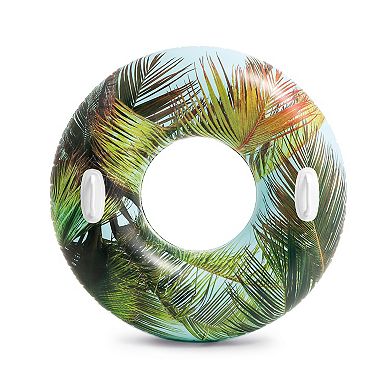 Intex 58263EP Groovy Color Inflatable Tropical Flower Transparent Tube Raft