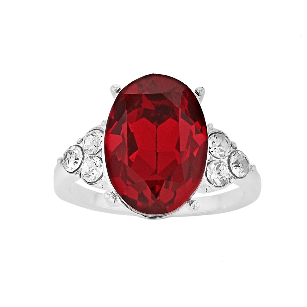 Brilliance Oval Red Crystal Ring