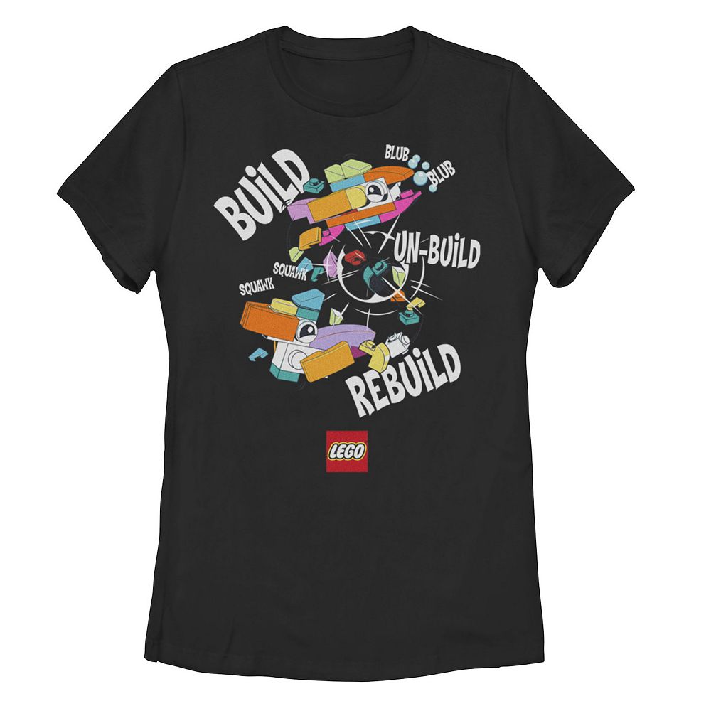 Juniors' Lego: Iconic "Build, Un-Build, Rebuild" Figures Graphic Tee