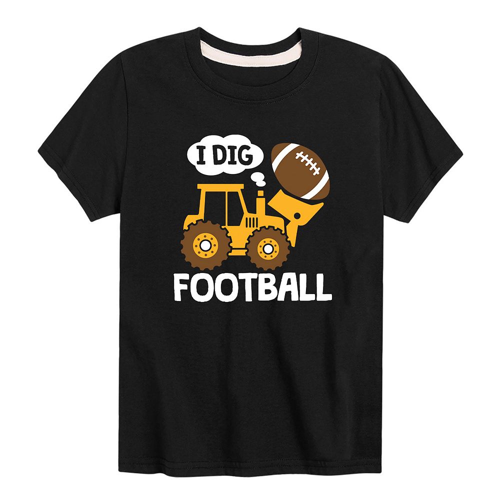 Boys 8-20 I Dig Football Construction Graphic Tee