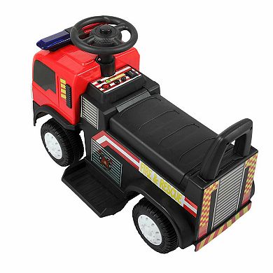 TOBBI 6 Volt Battery Powered Ride On Electric Fire Truck for Ages 3 ...