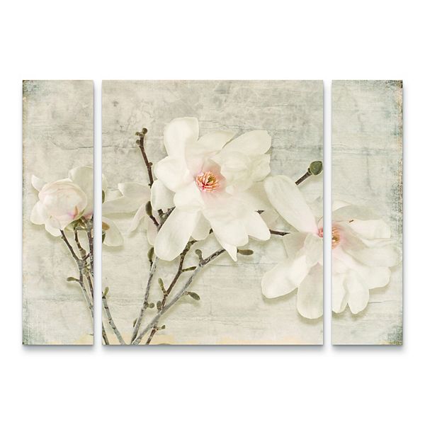 Spring Magnolia Canvas Wall Art 3-piece Set