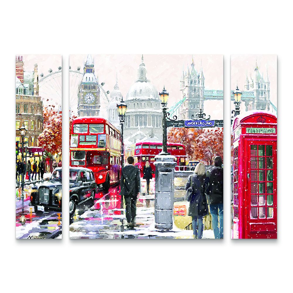 London Collage Canvas Wall Art 3-piece Set
