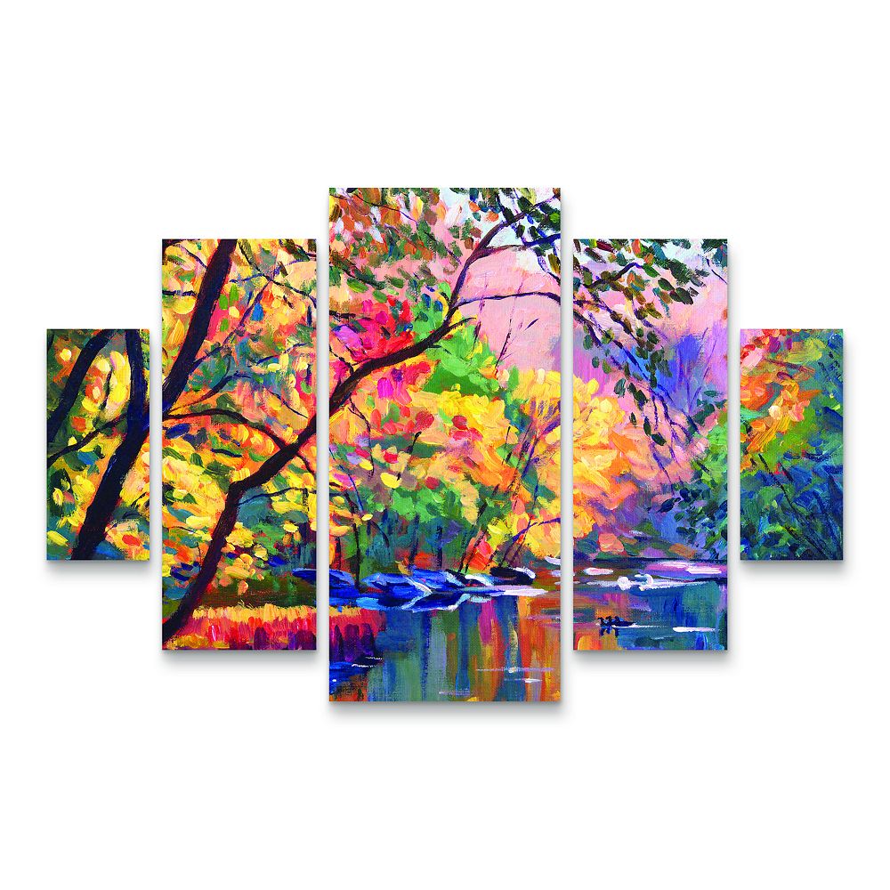 David Lloyd Glover Color Reflections Trees Canvas Wall Art 5-piece Set