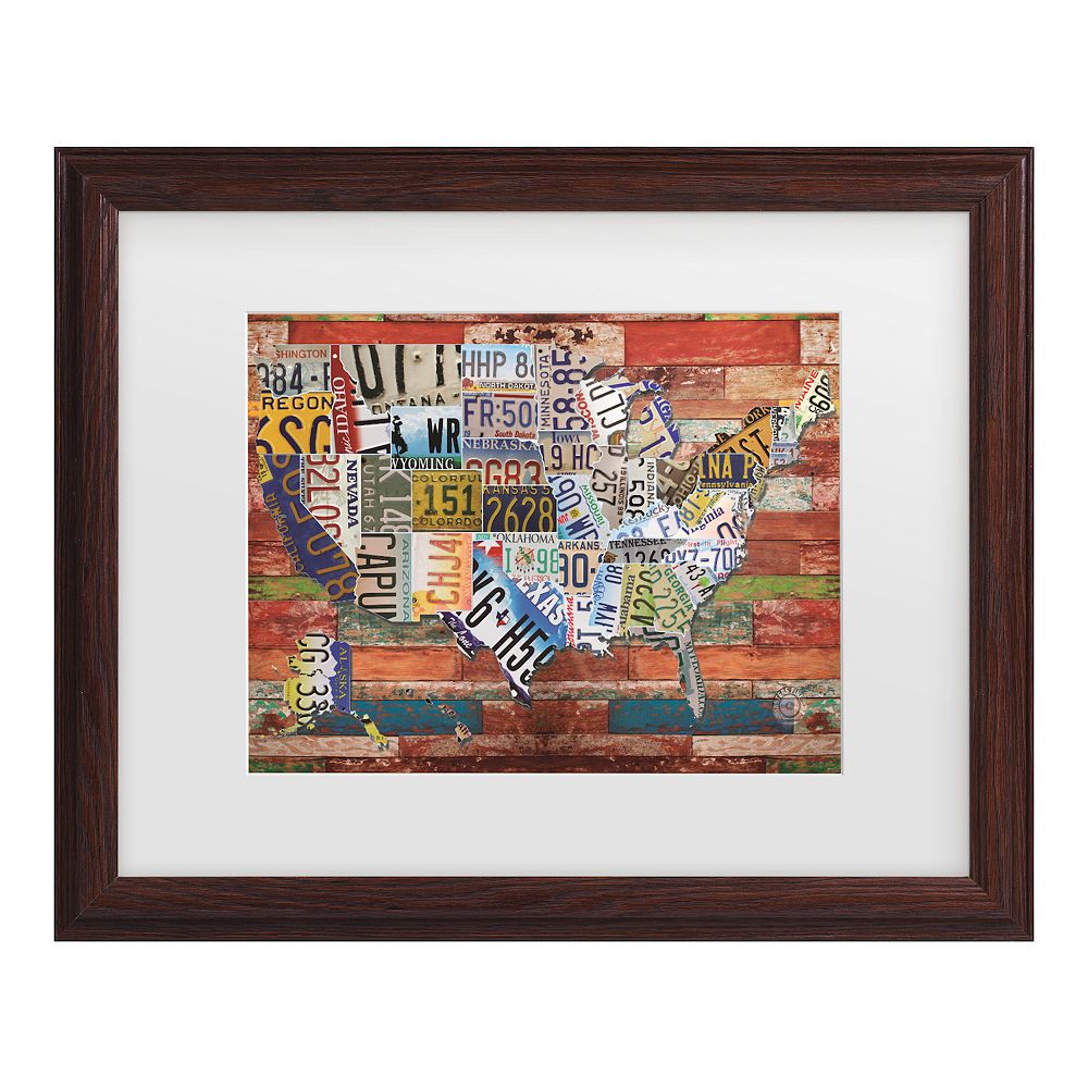 Masters Fine Art USA License Plate Framed Wall Art