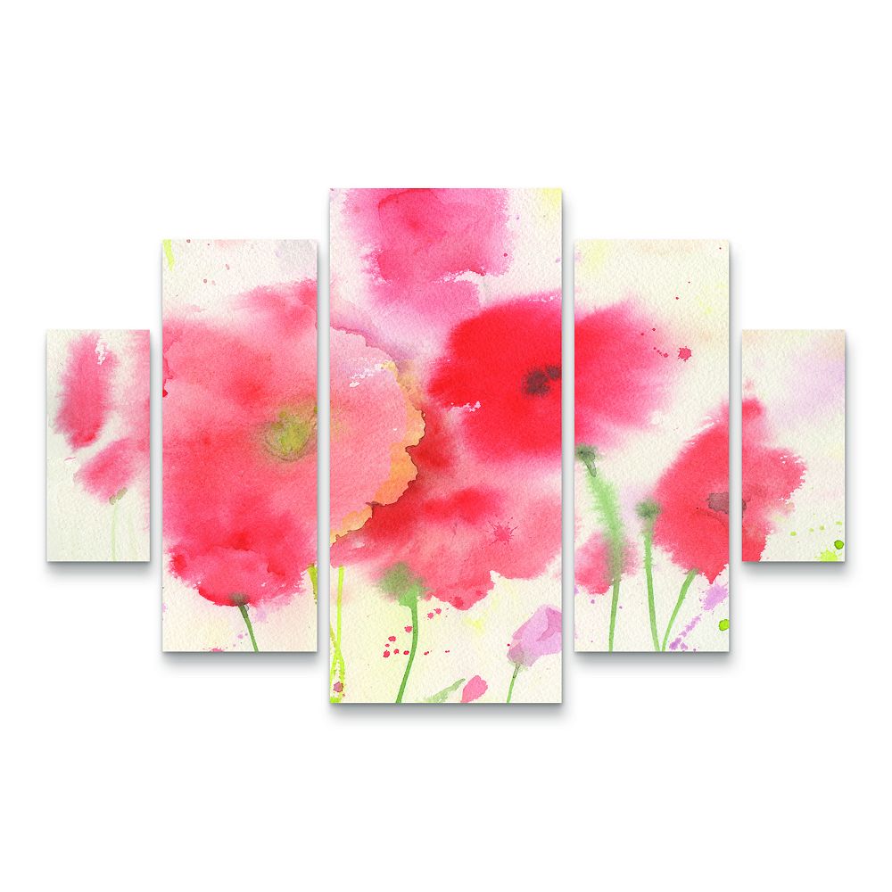 Coral Fiesta Canvas Wall Art 5-piece Set