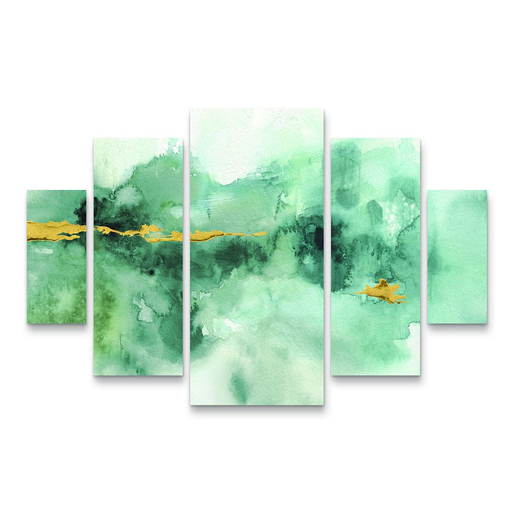 My Greenhouse Abstract I Crop Canvas Wall Art 5-piece Set