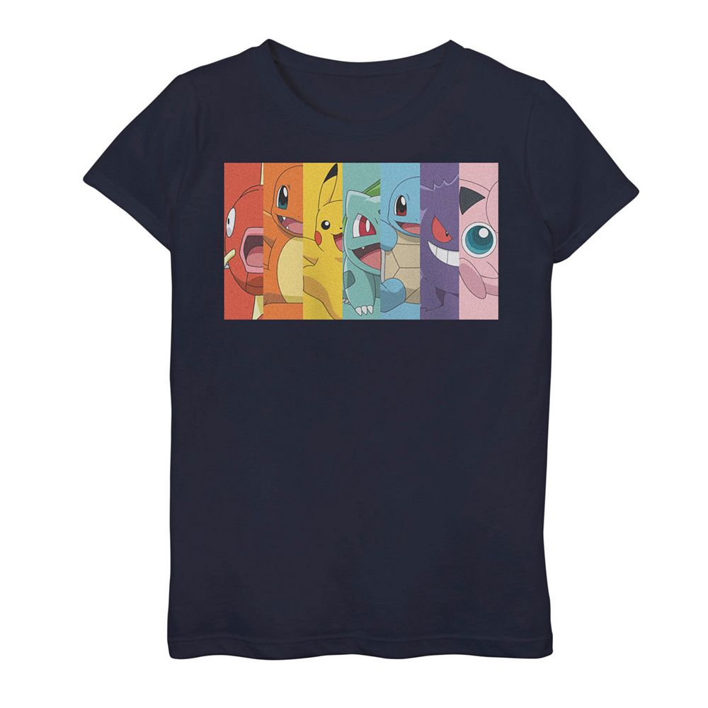 Girls 7-16 Pokemon Rainbow Team Panels Graphic Tee