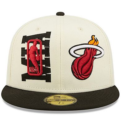 Men's New Era Cream/Black Miami Heat 2022 NBA Draft 59FIFTY Fitted Hat
