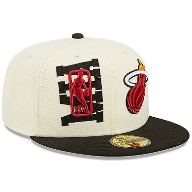 Men's New Era Cream/Black Miami Heat 2022 NBA Draft 59FIFTY Fitted Hat