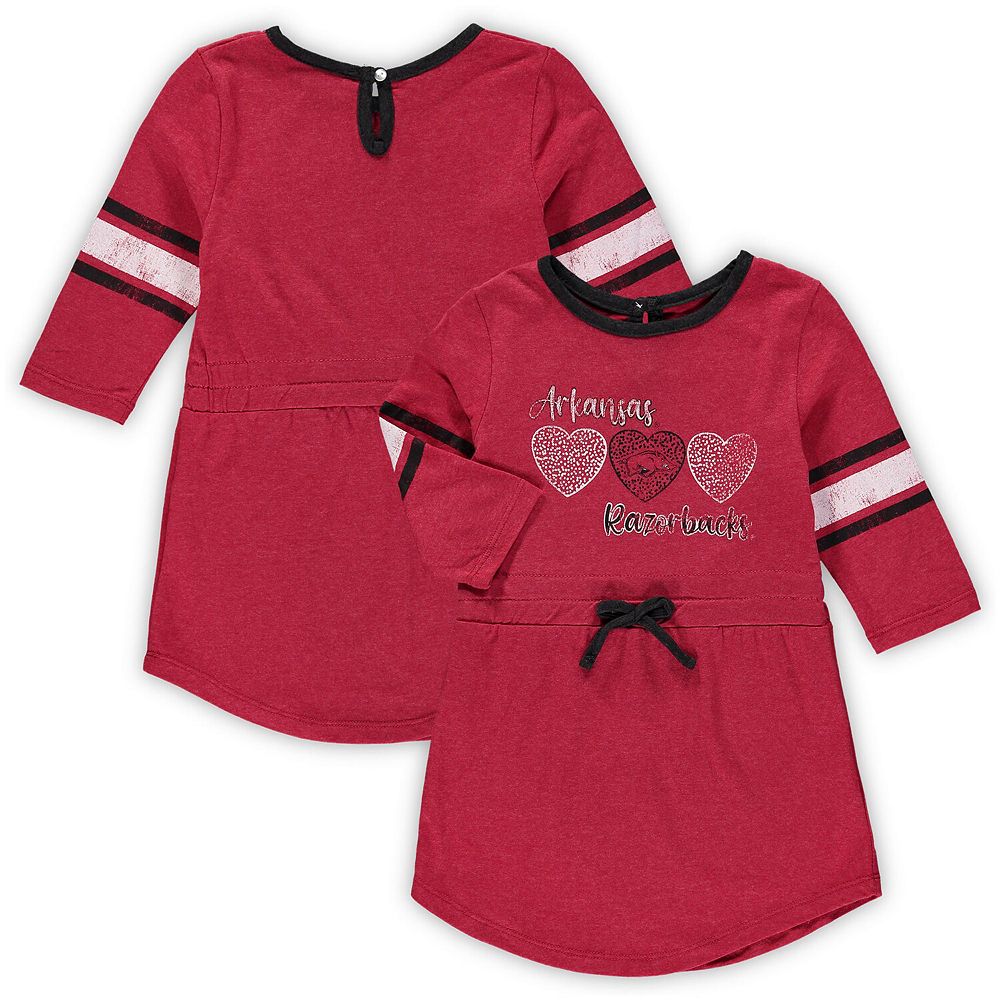 Girls Toddler Colosseum Heathered Cardinal Arkansas Razorbacks Poppin ...