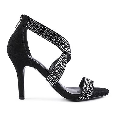London Rag Queen Bee Women's Rhinestone High Heel Dress Sandals