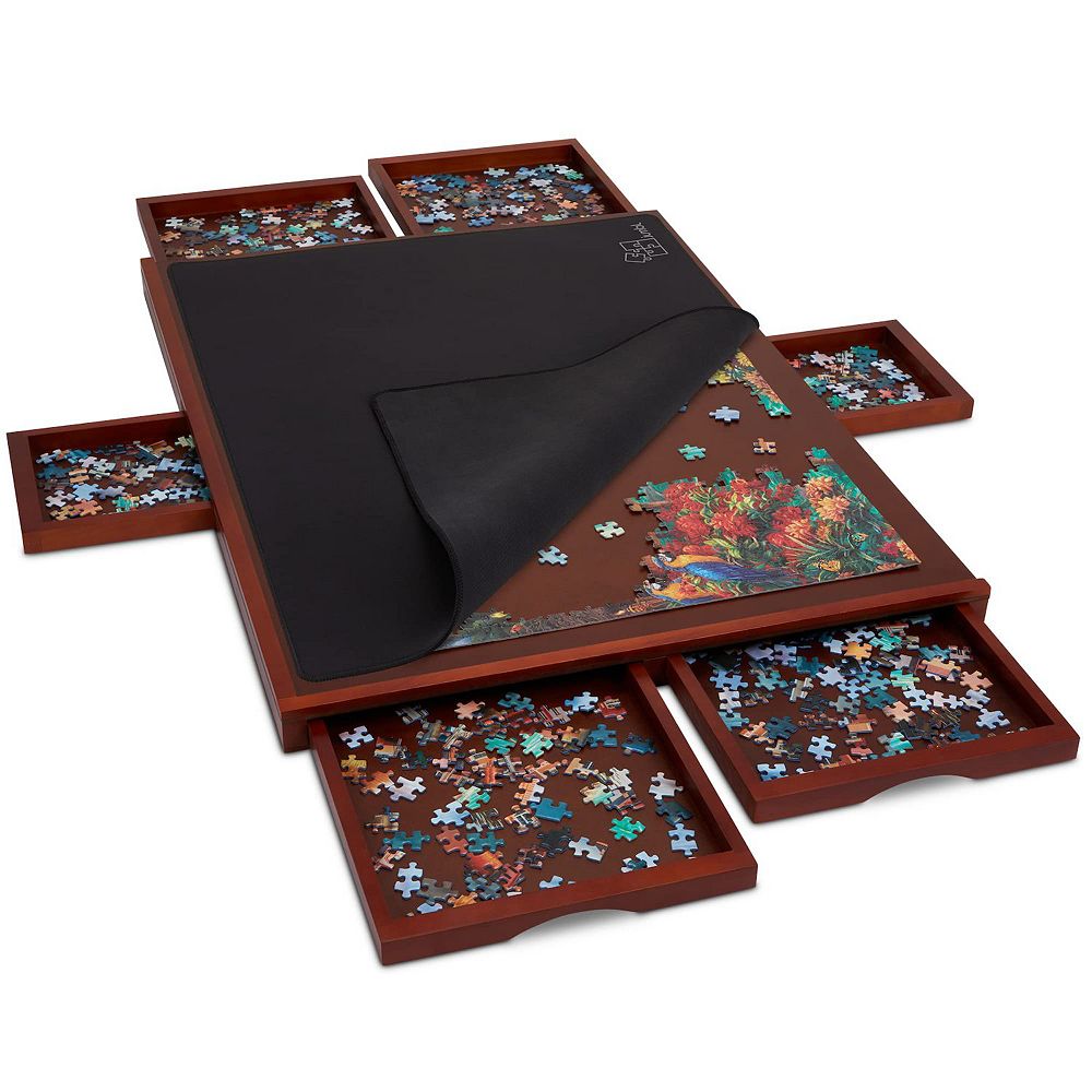 Jumbl 1000 Piece Puzzle Board, 23” x 31” Wooden Jigsaw Puzzle Table & Trays